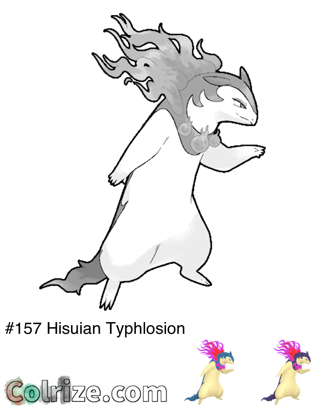 Hisuian Typhlosion gratis kleurplaten om te printen en te kleuren