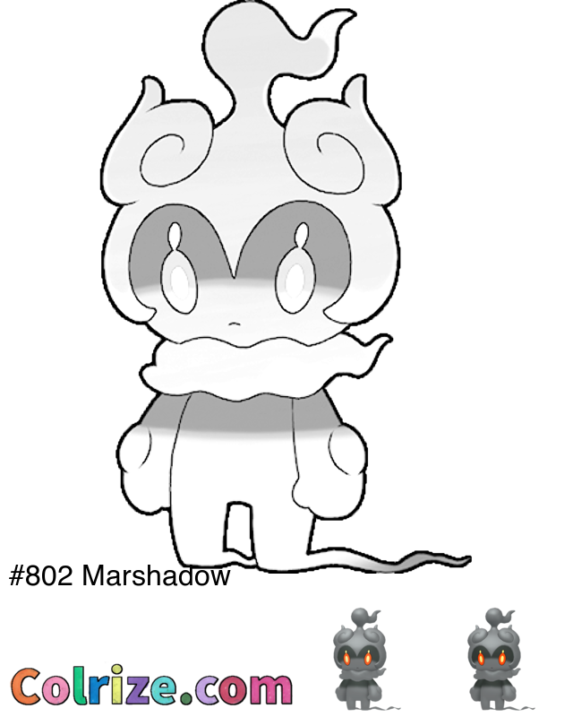 Marshadow Gratis Kleurplaten om te Printen en Kleuren