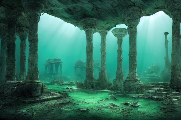 Atlantis kleurplaten gratis om te printen van de verzonken stad