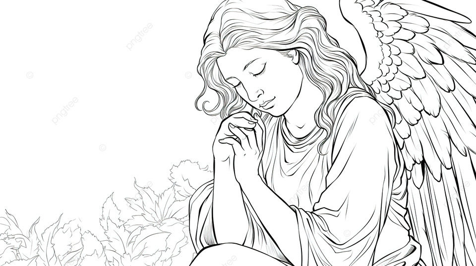 Engelen Kleurplaten Gratis om te Printen en Kleuren
