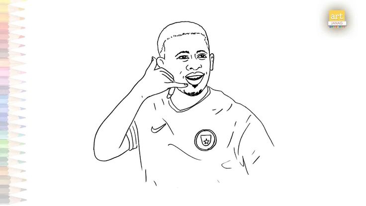 Gabriel Jesus kleurplaten gratis om te printen en hoge kwaliteit